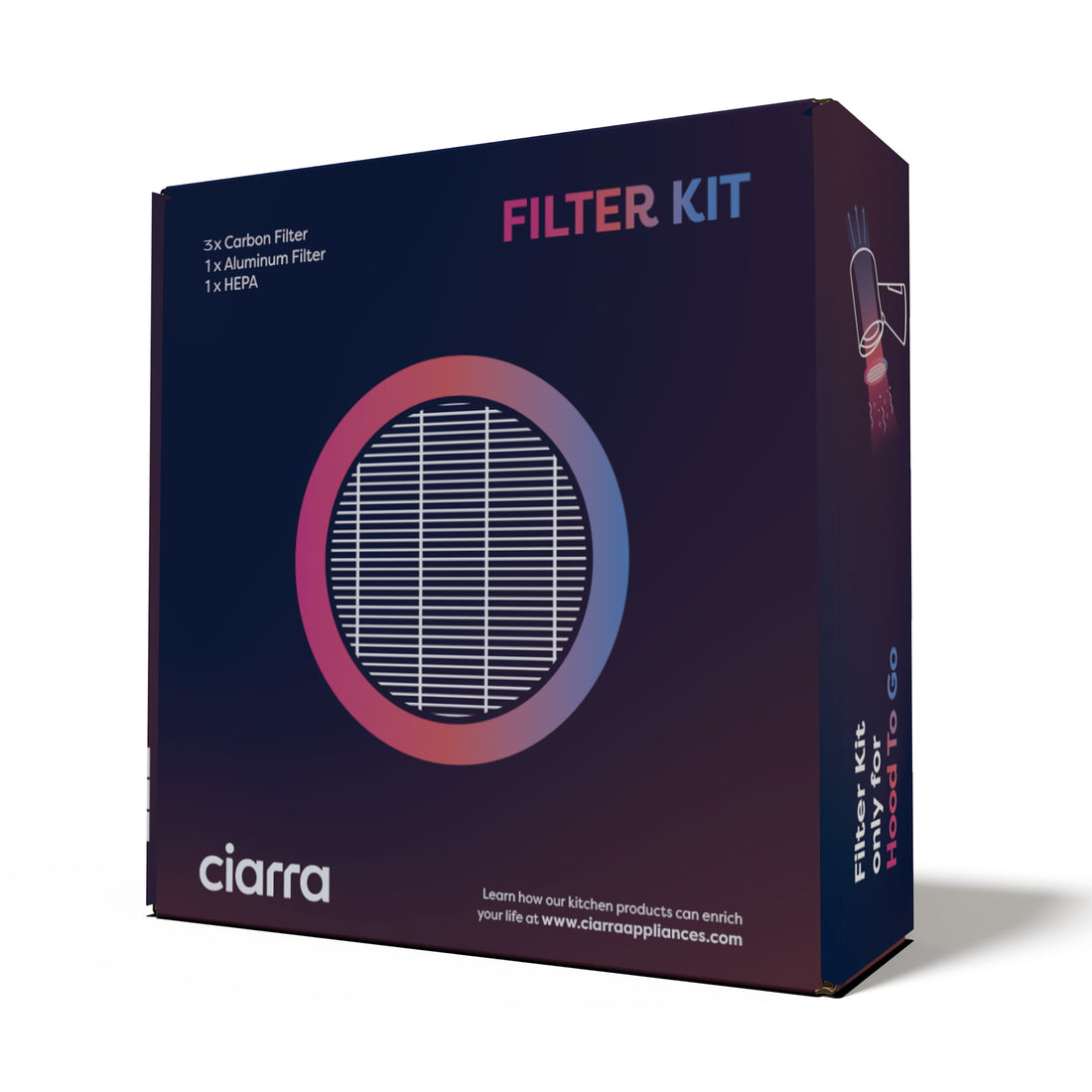 Ciarra HOOD TO GO Replacement Filter Set CBCF008S-OW & CoverPlus | 1 Y ...